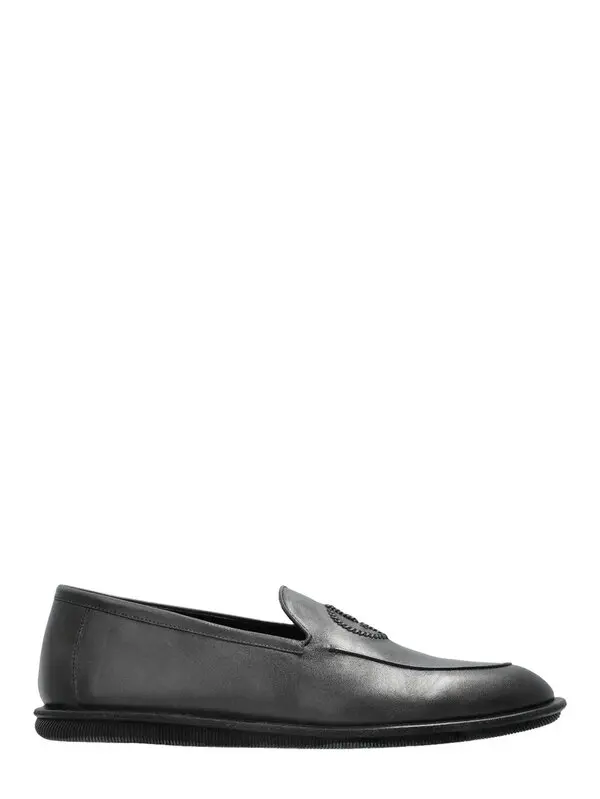 Giorgio Armani Leather Loafers - Grey