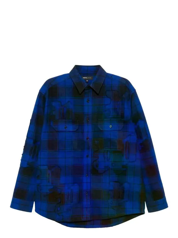 PURPLE BRAND Gothic P Flannel Shirt - Blue