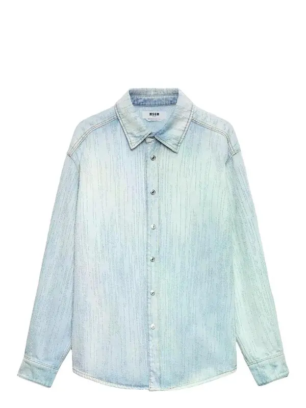 MSGM Washed-denim Overshirt - Blue