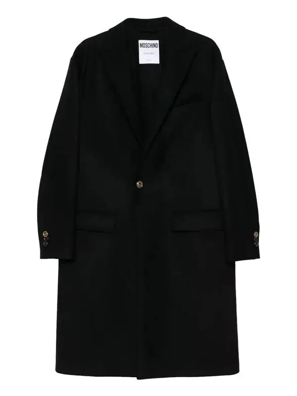 Moschino Single-breasted Tailored Coat - Black