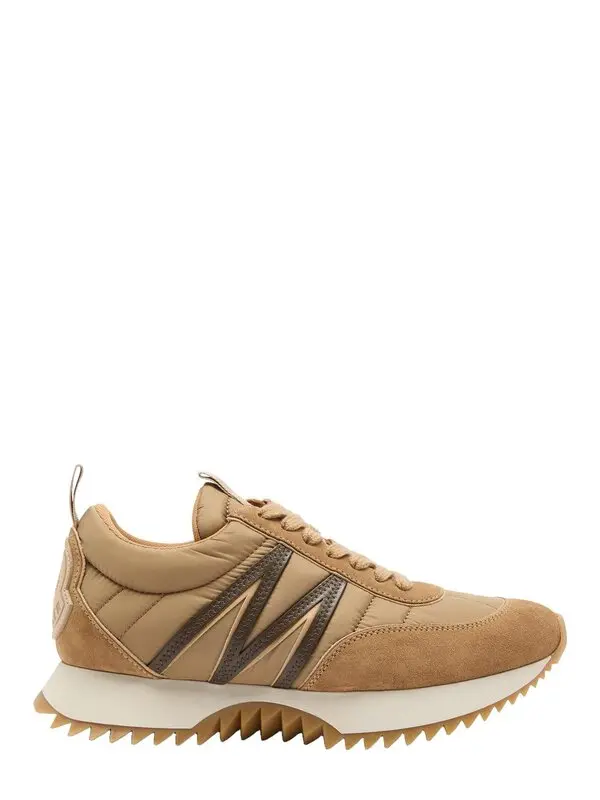 Moncler Pacey Panelled Suede Sneakers - Brown