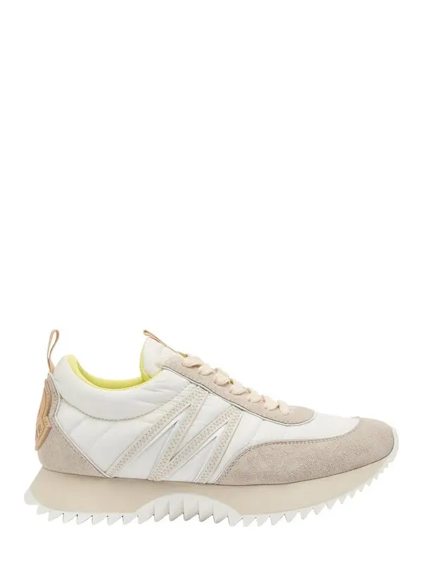 Moncler Pacey Panelled Suede Sneakers - Cream