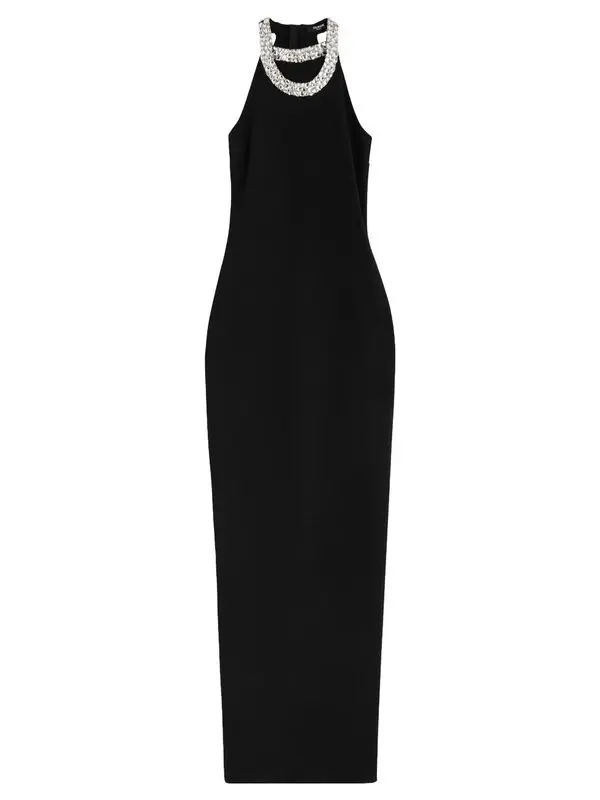 Balmain Crystal-embellished Halterneck Gown - Black
