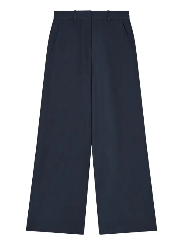 Giorgio Armani Wide-leg Linen Trousers - Grey