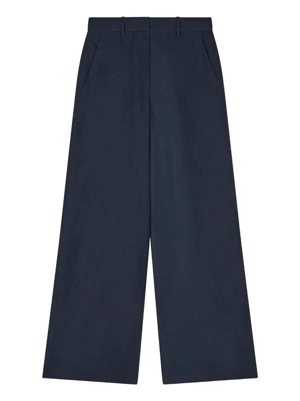 Giorgio Armani Wide-leg Linen Trousers - Grey