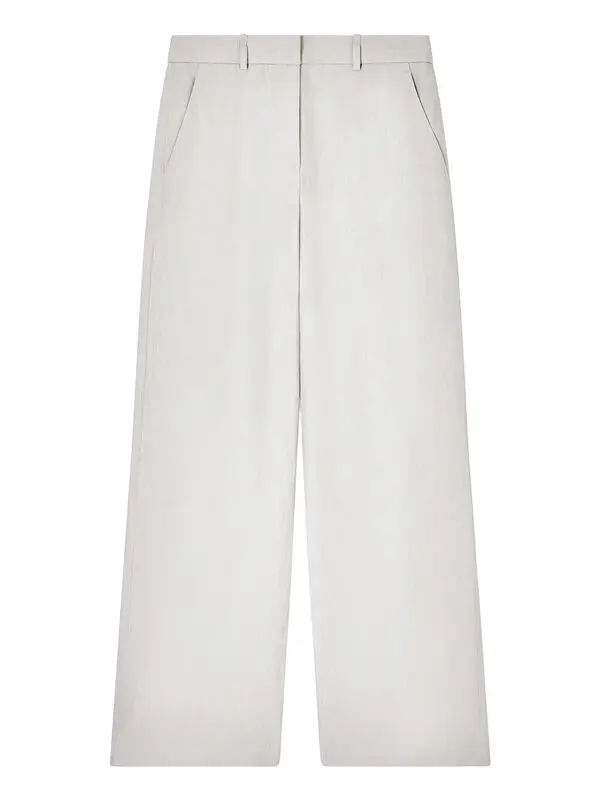 Giorgio Armani Wide-leg Linen Trousers - Grey