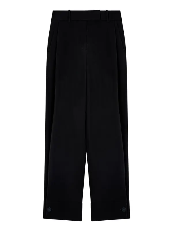 Giorgio Armani Silk Cady Pleated Trousers - Black