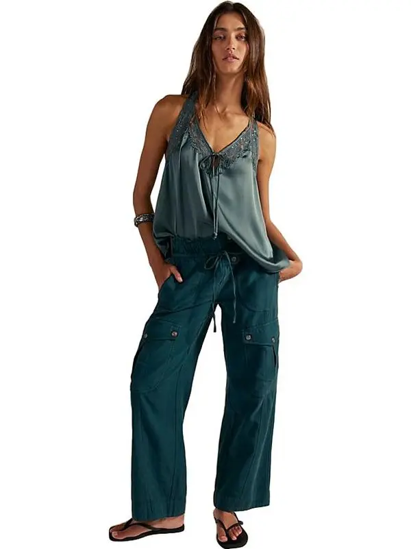 Free People Park Ave Pants - Sea Moss