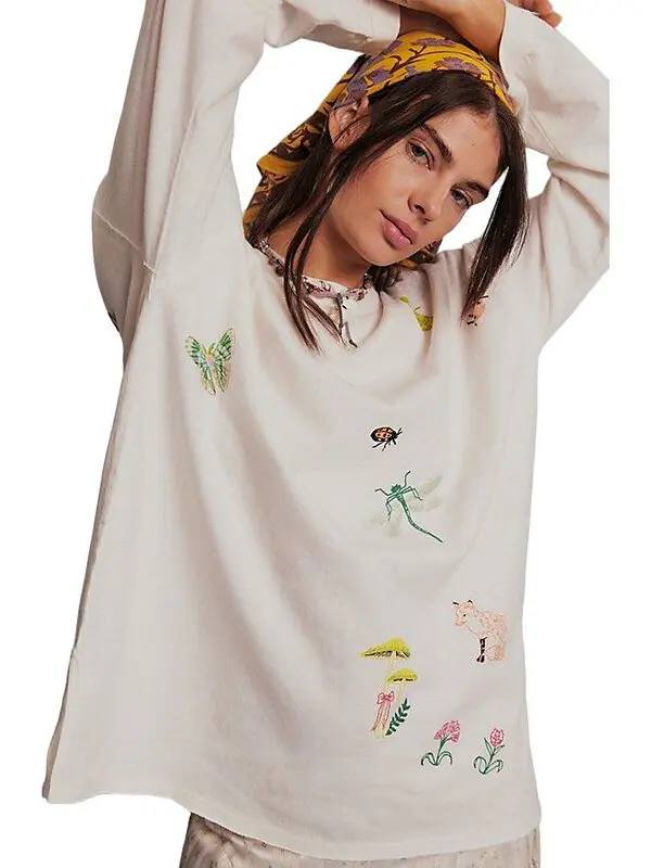 Free People We The Free Never Leaf Me Tee - Ivory Combo