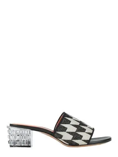 Marni Houndstooth Slides - Black