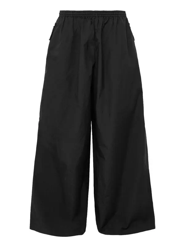 Acne Studios Wide-leg Cotton And Nylon-blend Trousers - Black