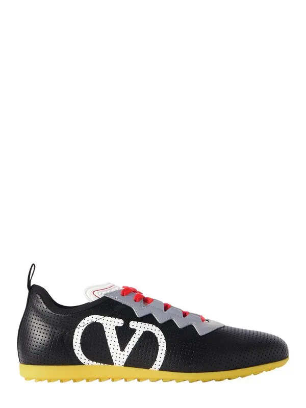 Valentino Garavani Chromathon Logo-print Leather Sneakers - Black