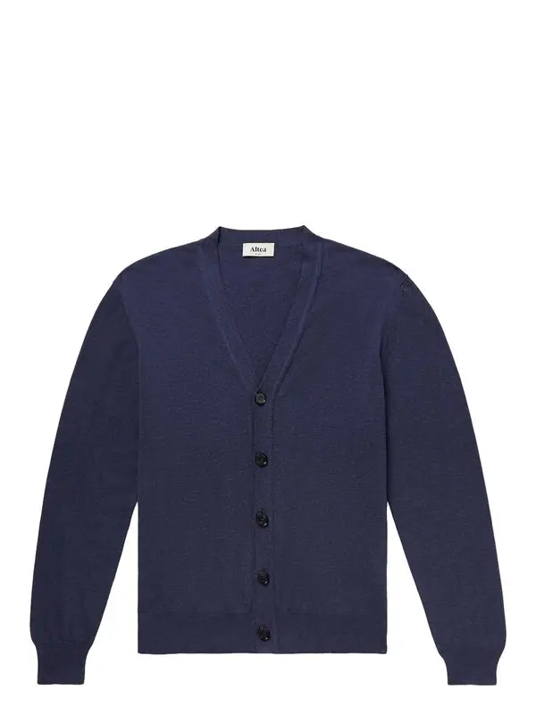 Altea Slim-fit Cotton Cardigan - Blue
