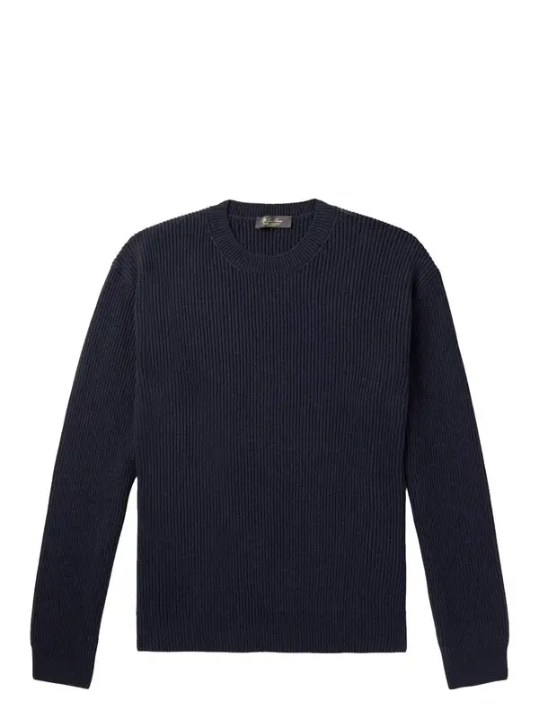 Loro Piana Fobello Ribbed Cashmere Sweater - Blue