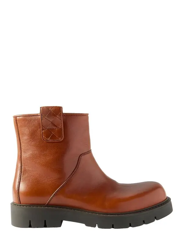 Bottega Veneta Haddock Intrecciato-detailed Leather Boots - Neutrals