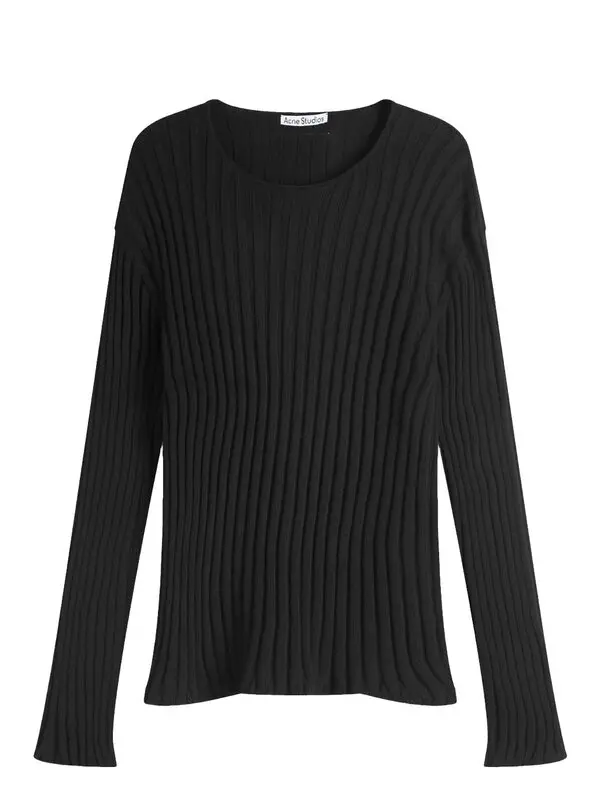 Acne Studios Kartic Cotton Core Crew Sweatshirt - Black/black