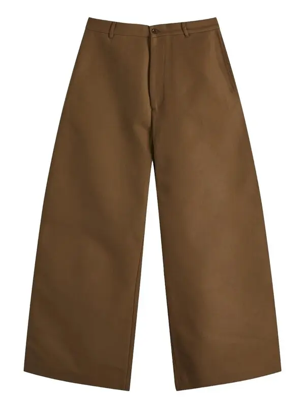 Acne Studios Plass Double Cotton Twill Trousers - Olive Green