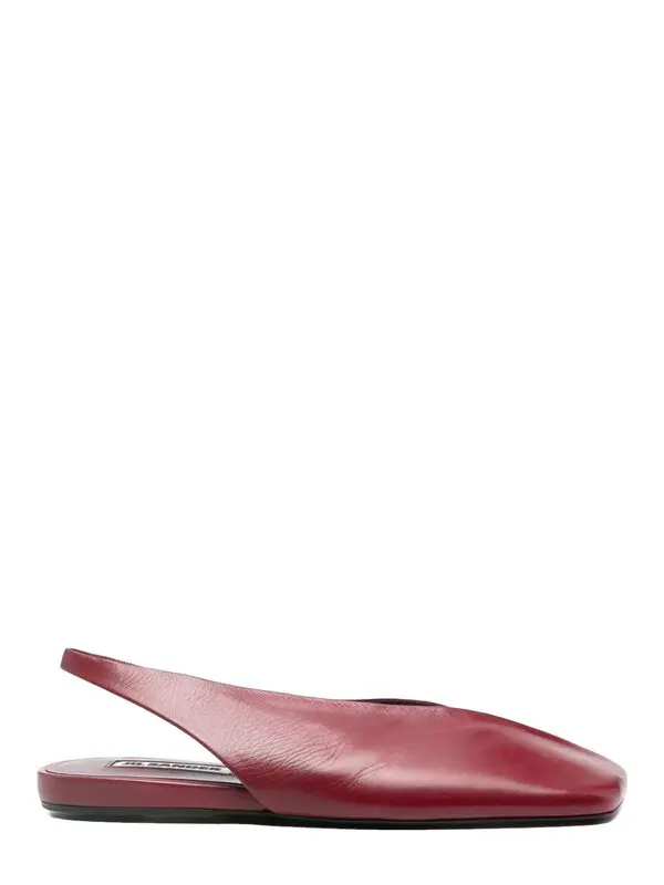 JIL SANDER Leather Ballerinas - Red