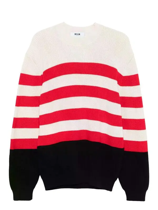 MSGM Striped Cotton Sweater - Neutrals