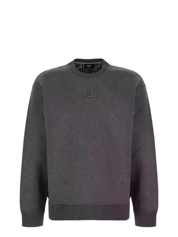 Fendi Ff-embroidered Sweatshirt - Grey