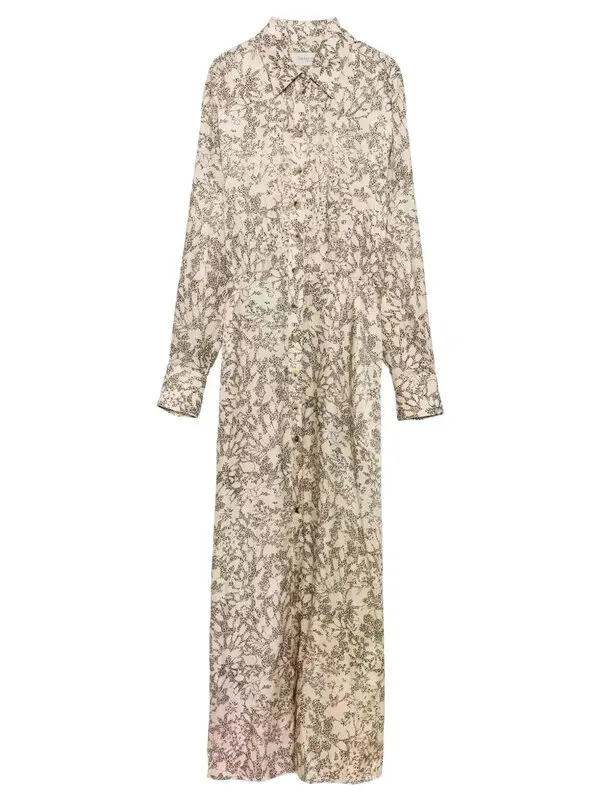 GOLDEN GOOSE Graphic-print Maxi Dress - Neutrals