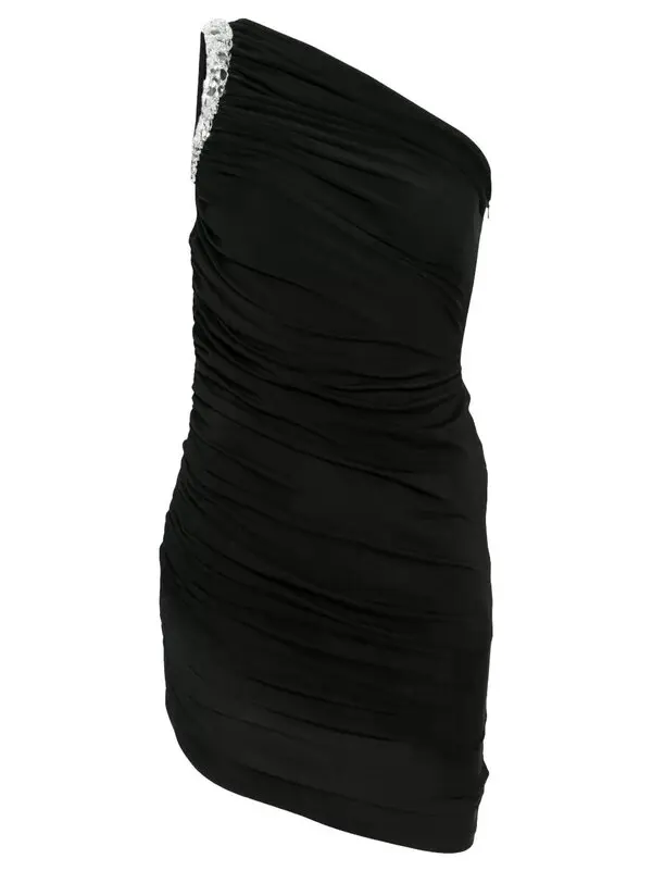 David Koma Crystal-claw Draped Mini Dress - Black