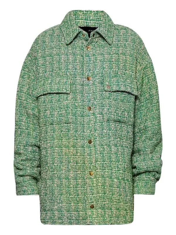 Amiri Bouclé Padded Overshirt - Green