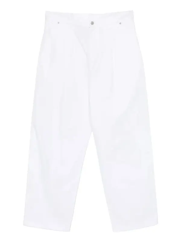 Moschino Pleated Wide-leg Trousers - White