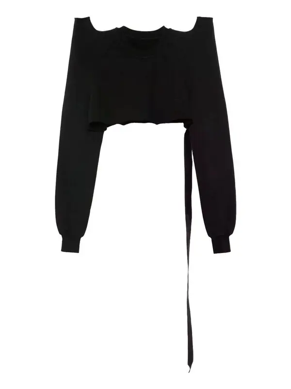 Rick Owens Cropped Sweatshirt - Black