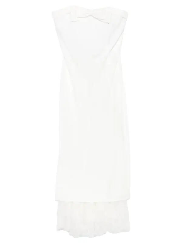 Alessandra Rich Bow-detailed Midi Dress - White