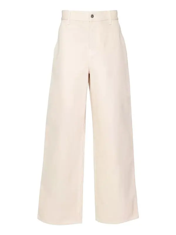 Burberry Equestrian Knight-embroidered Wide Leg Jeans - Neutrals