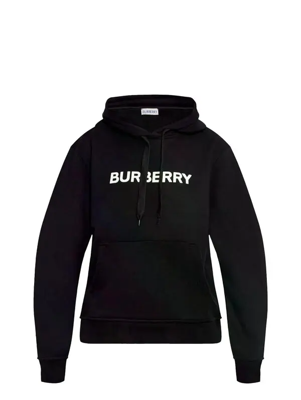 Burberry Logo Cotton Hoodie - Black