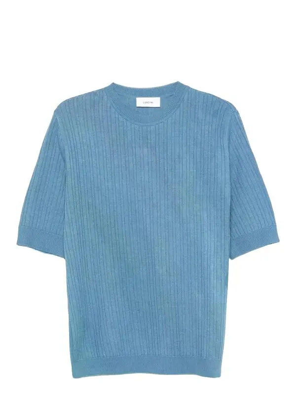 LARDINI Ribbed-knit T-shirt - Blue