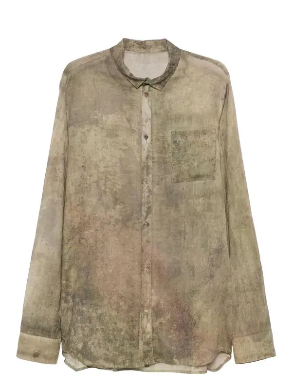 Masnada Abstract-print Shirt - Neutrals