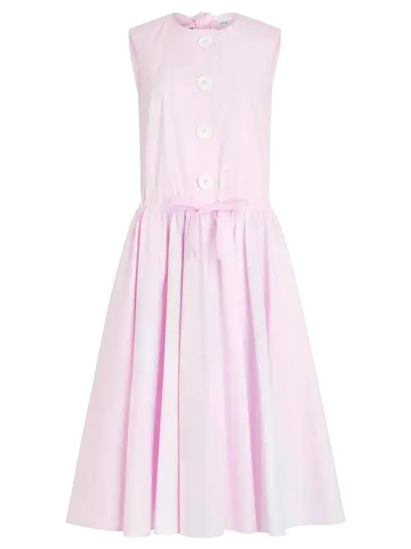 Patou Button-up Poplin Midi Dress - Pink