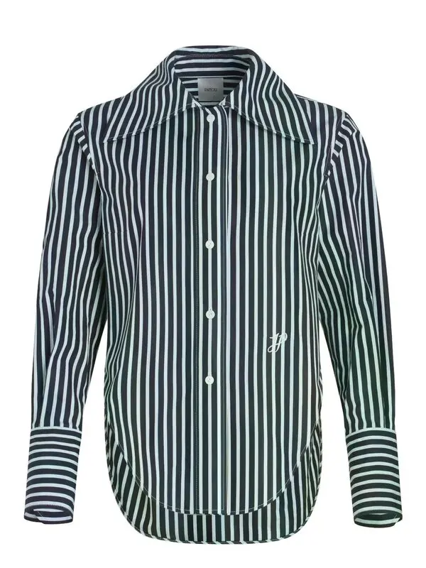 Patou Striped Organic-cotton Shirt - Blue