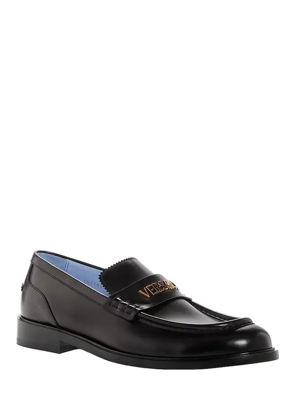 Versace Logo Loafers - Black