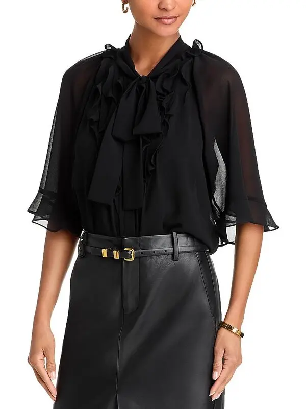 Kobi Halperin Monaco Ruffled Blouse - Black