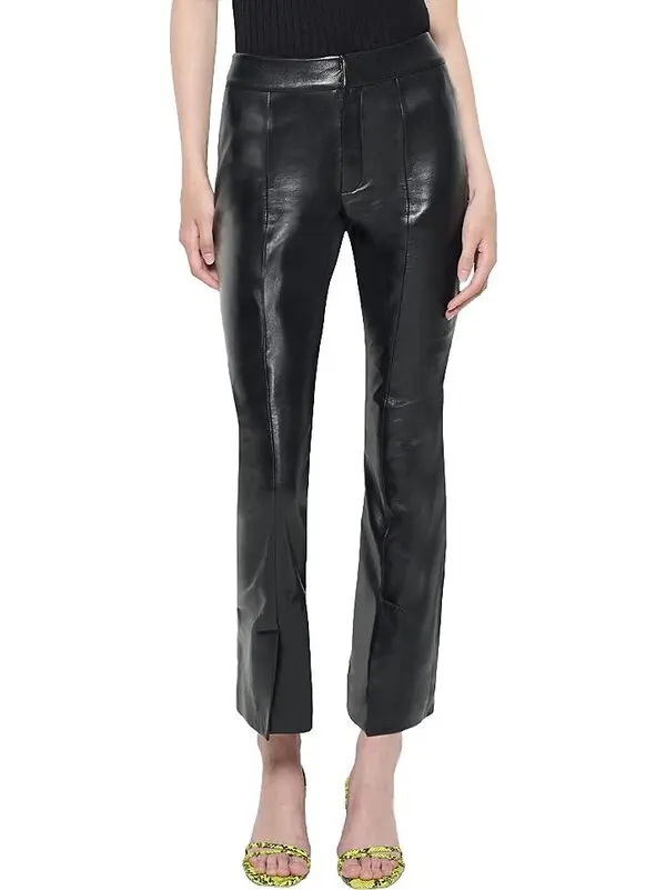AS By DF Rowan Recycled Leather Cropped Micro Flares - Black