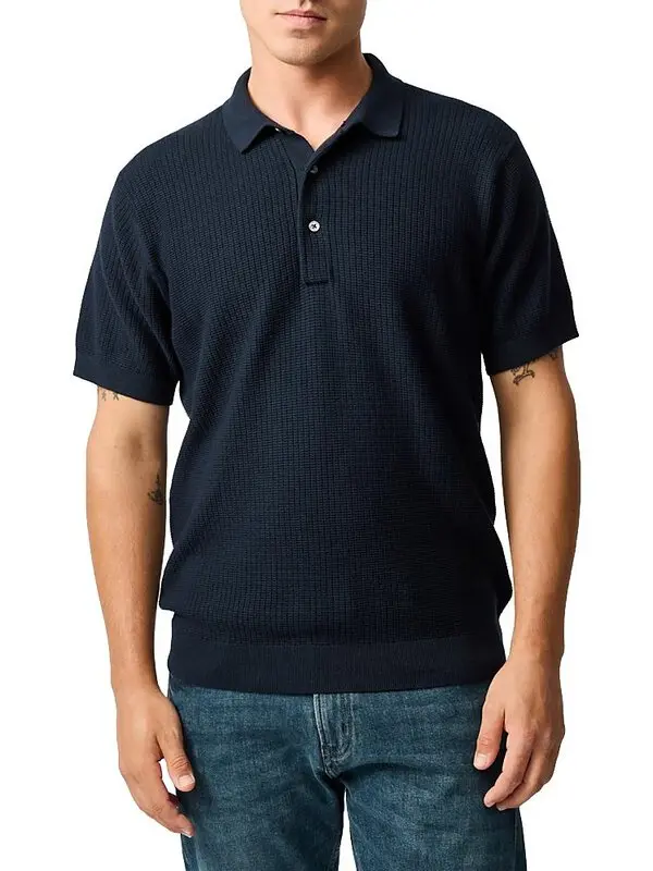 Rodd & Gunn Forbes Textured Polo Shirt - Eclipse