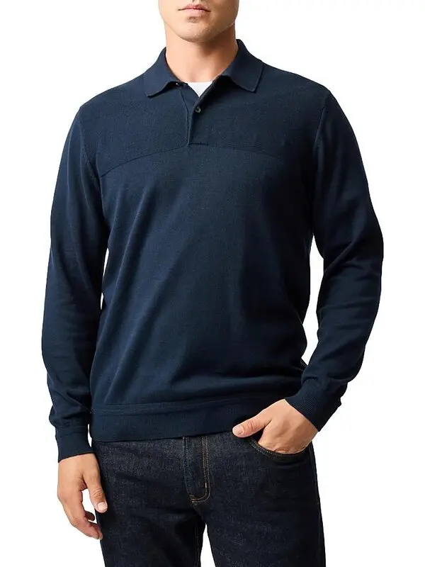 Rodd & Gunn Kingdale Long Sleeve Polo Shirt - Eclipse