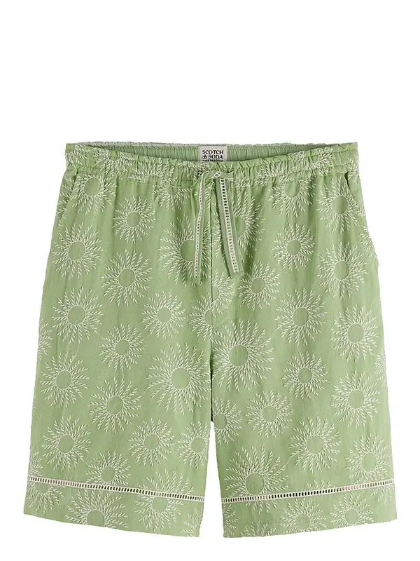 Scotch & Soda Embroidered Bermuda Shorts - Pistachio