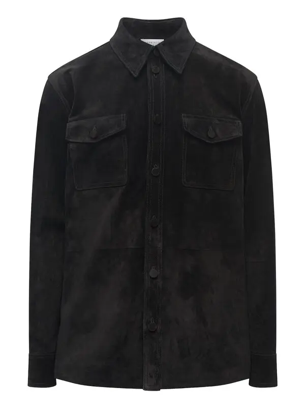 Gabriela Hearst Irene Suede Overshirt - Black