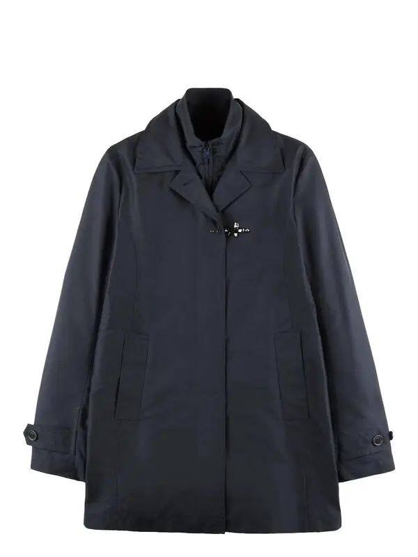 FAY Technical Poplin Morning Coat - Blue