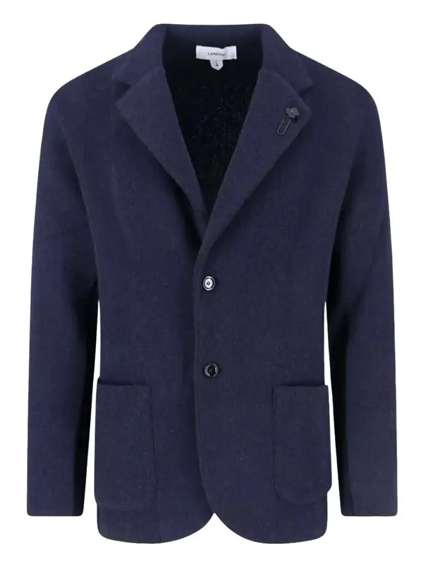 LARDINI Knitted Cashmere Jacket - Blue