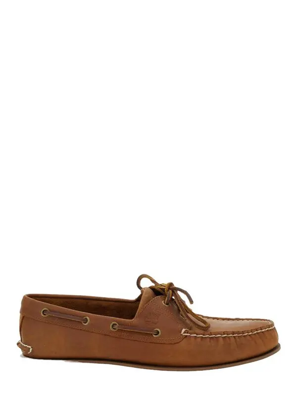 Timberland Leather Loafers With Bow And Embossed Logo - Brown