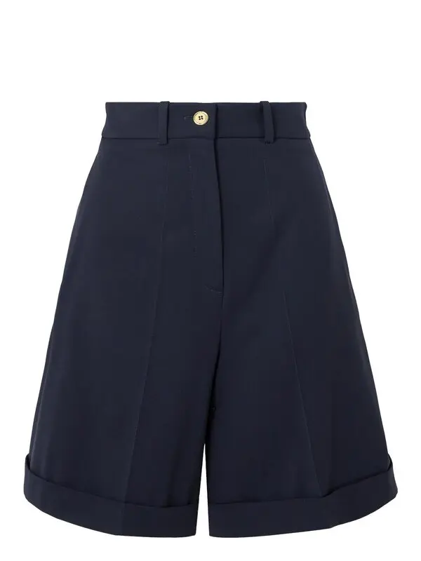 Patou Wool-blend Twill Bermuda Shorts - Blue