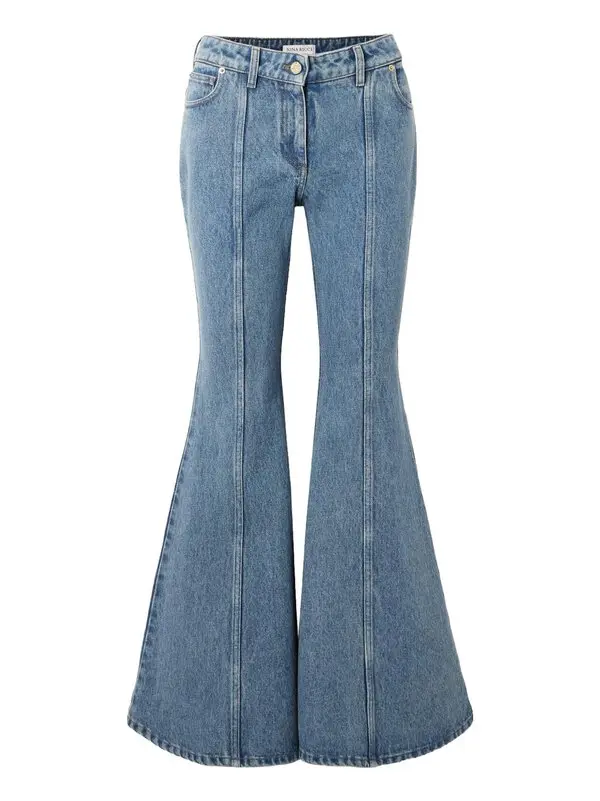 Nina Ricci Paneled Flared Jeans - Blue