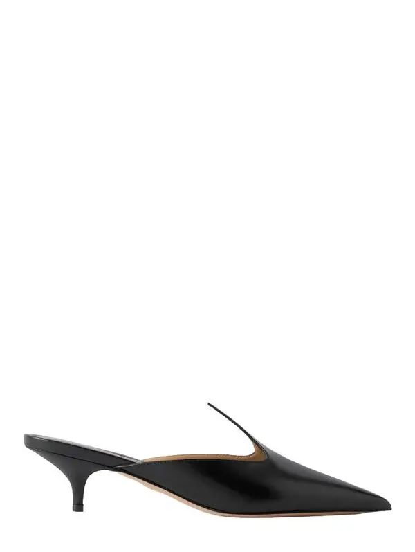 FERRAGAMO Dorye Leather Mules - Black