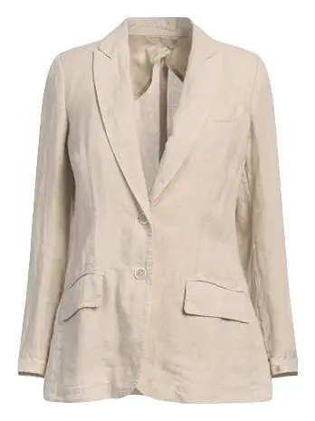 120% Lino Single-breasted Blazer - Beige